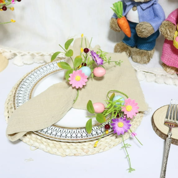 Foam Easter Egg Napkin Rings - Hand-Painted Pastel Decorations for ...