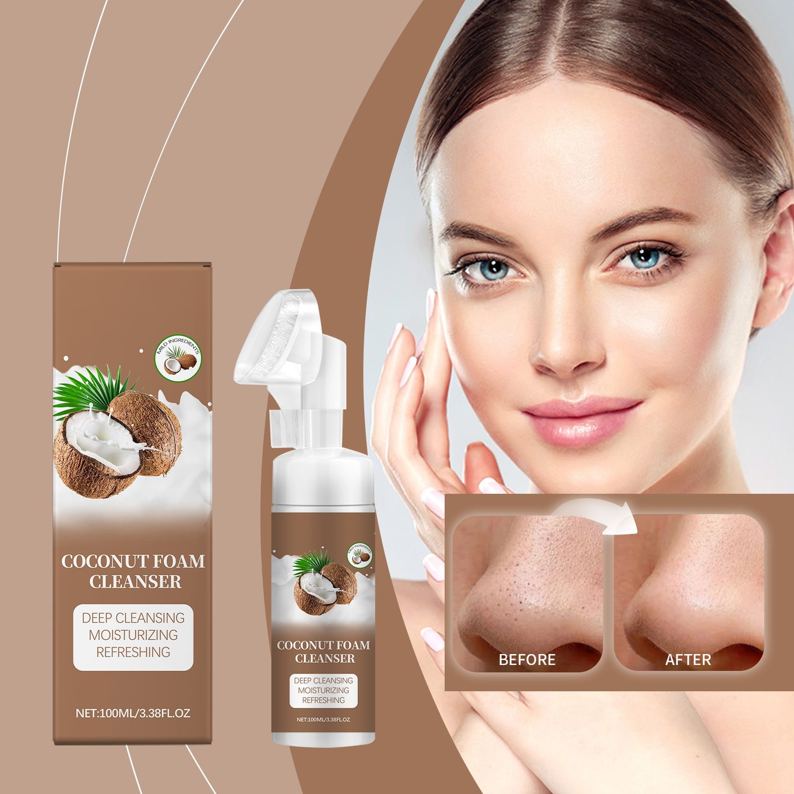 Foam Facial Cleanser 00ml Gently Clean Pores Clean Cool Shrink Pores ...