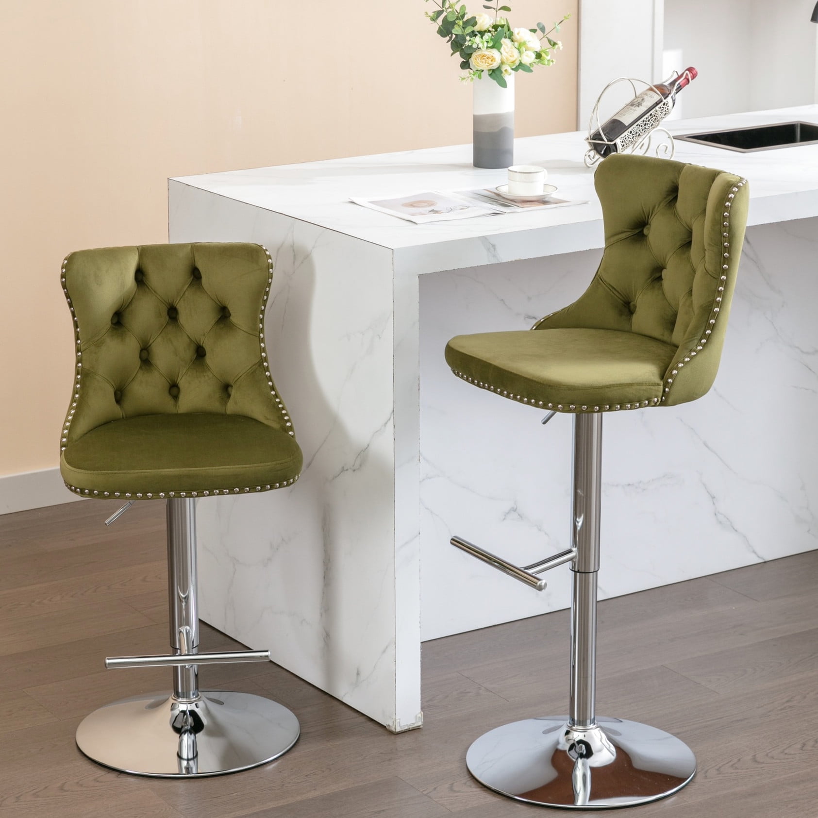 Foam - Filled Velvet | 360° Rotation in Kitchen Island | Comfortable ...