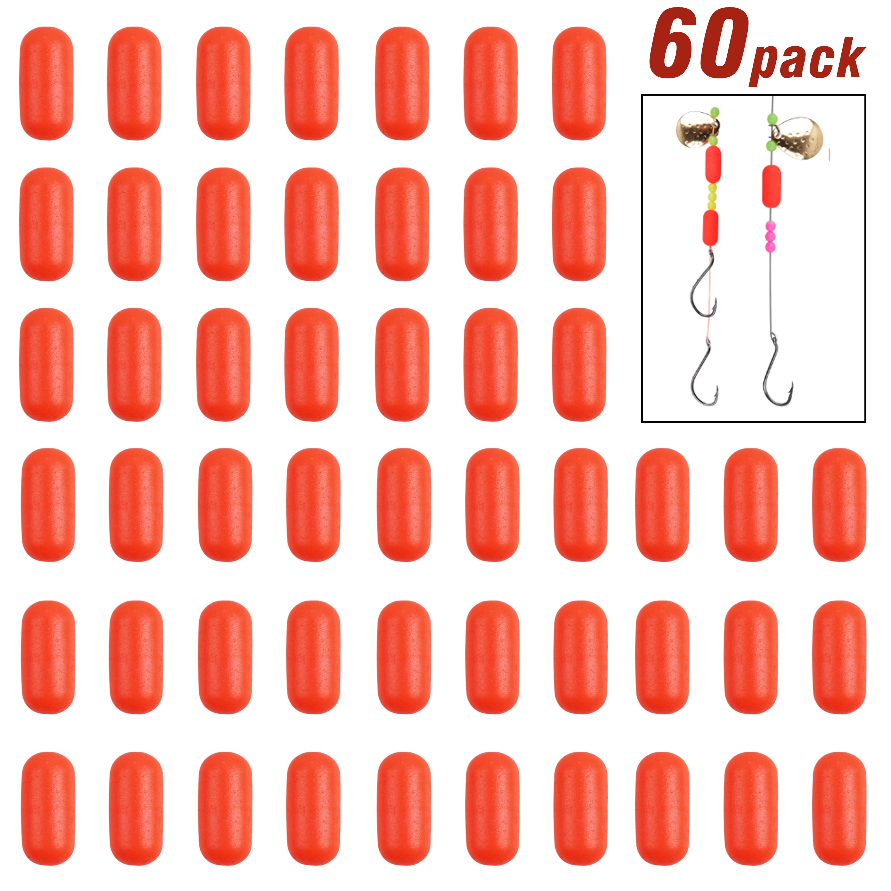 Foam Floats Fishing Rig Floats - 60 Pack Pompano Rig Floats Snell Float ...