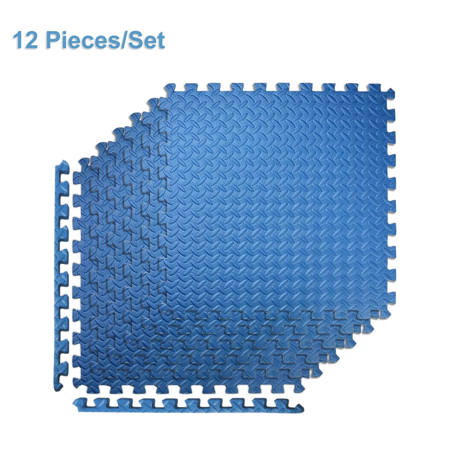 Foam Gym Mats, 24" Puzzle Exercise Mats 12-Pack 1/2" EVA Interlocking ...