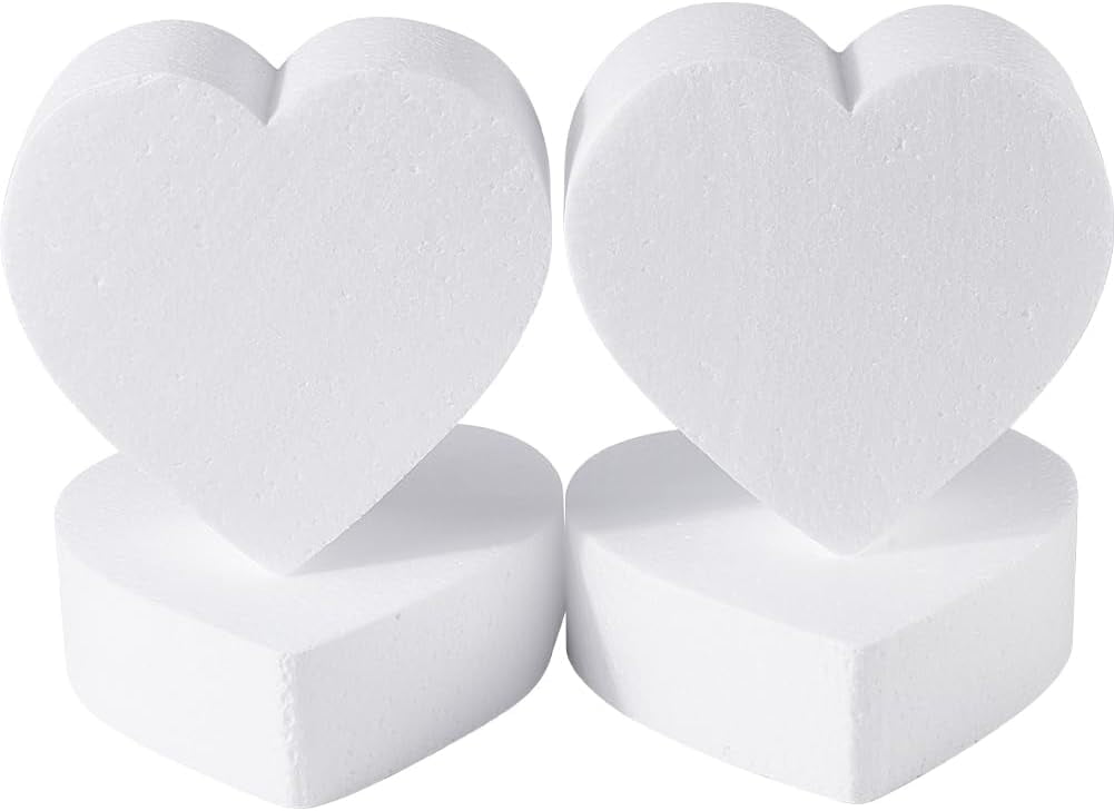 Foam Heart Shaped Cake Model White 150x150x50mm - Walmart.com