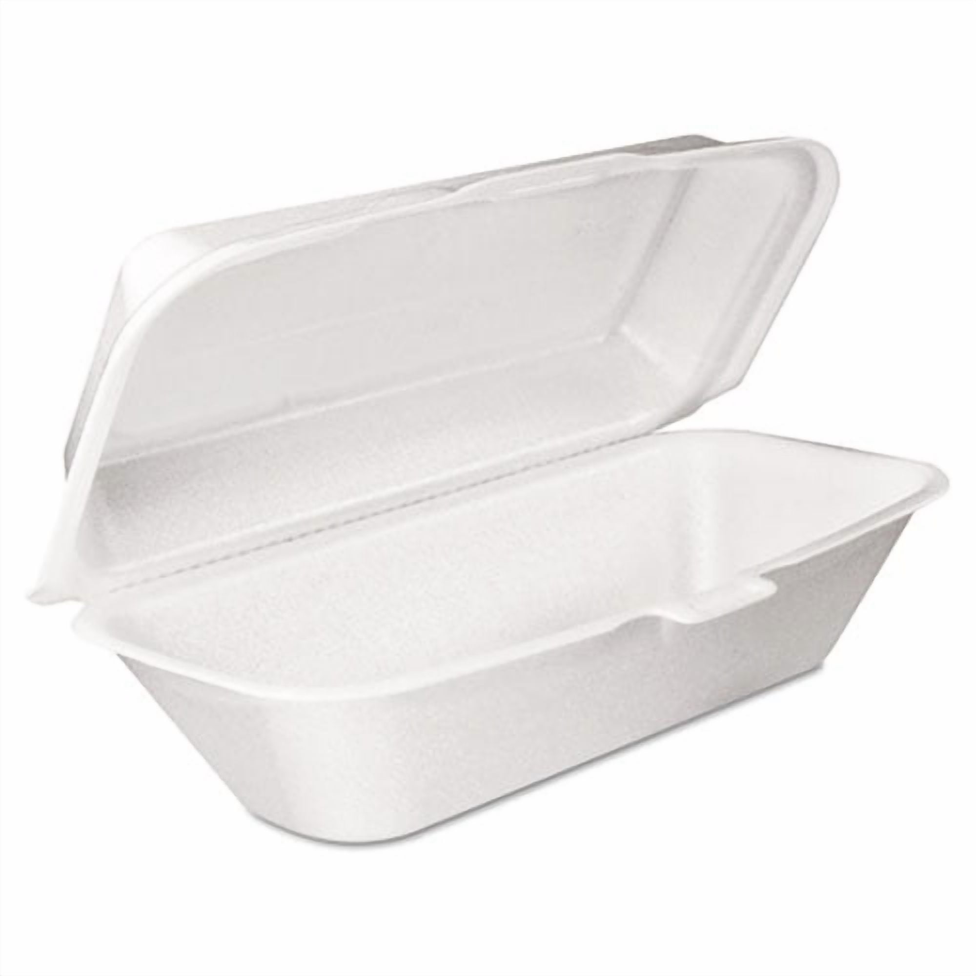 Foam Hinged Lid Container, Hoagie Container With Removable Lid, 5.3 X 9 ...