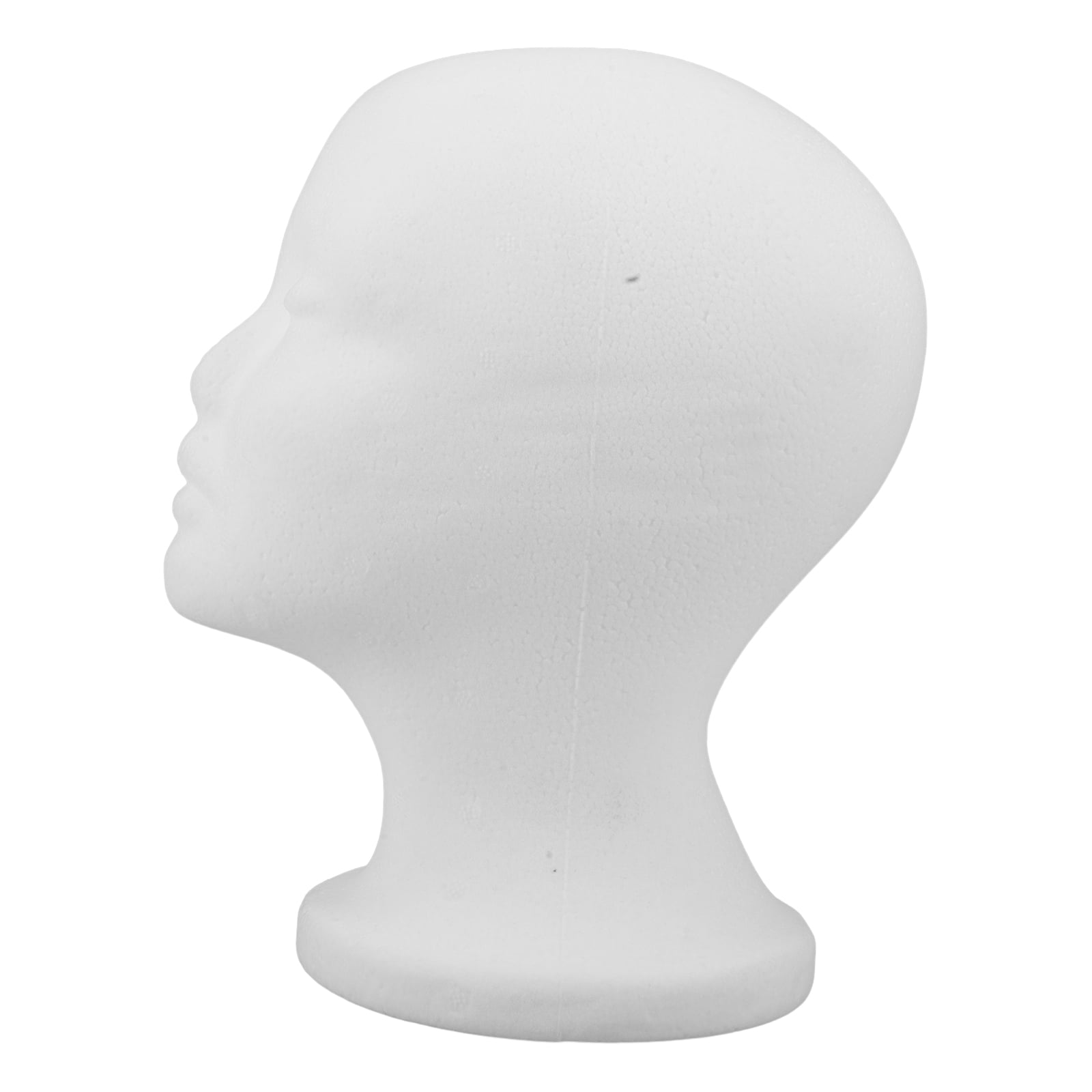 Foam Head Model for Wig Display and Storage Versatile White Flocking ...