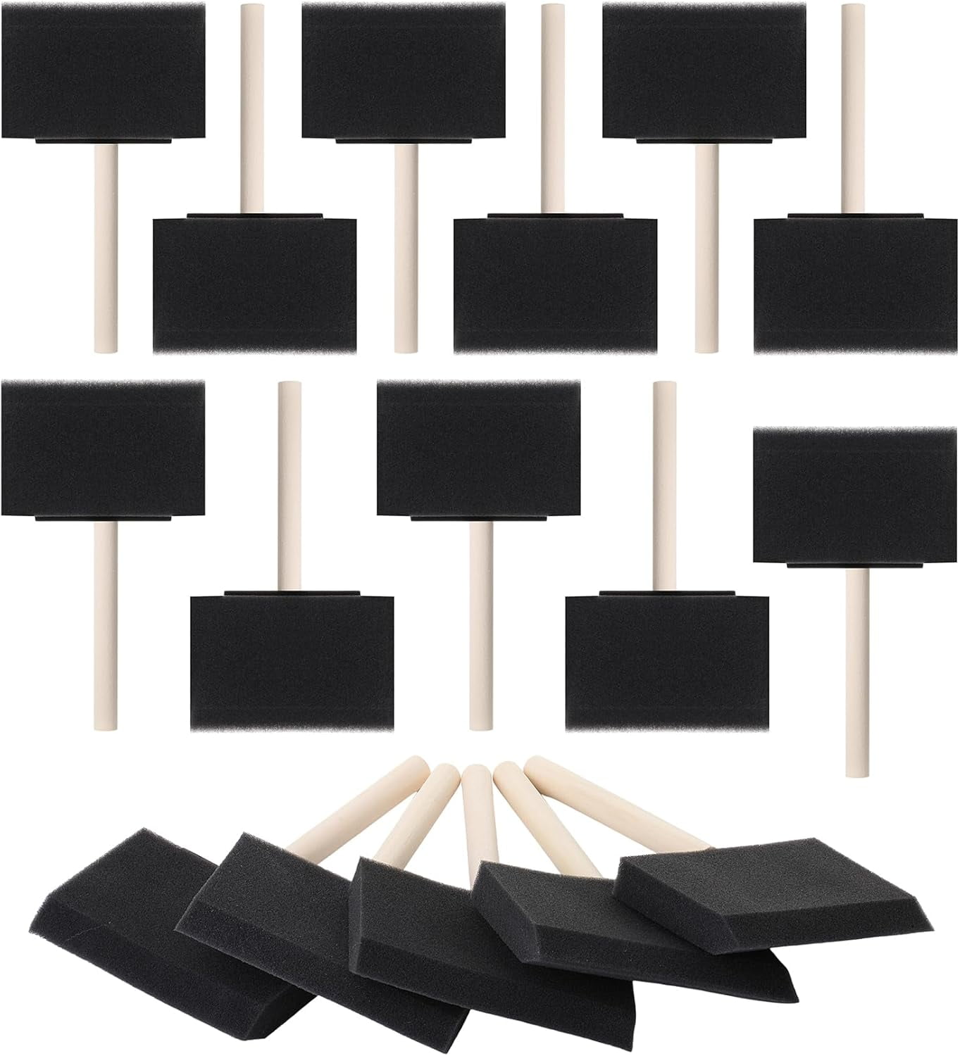 Foam Paint Brushes, 2 Inch, 16 Pack, Sponge Brushes, Sponge Paint Brush, Foam Brushes for ...