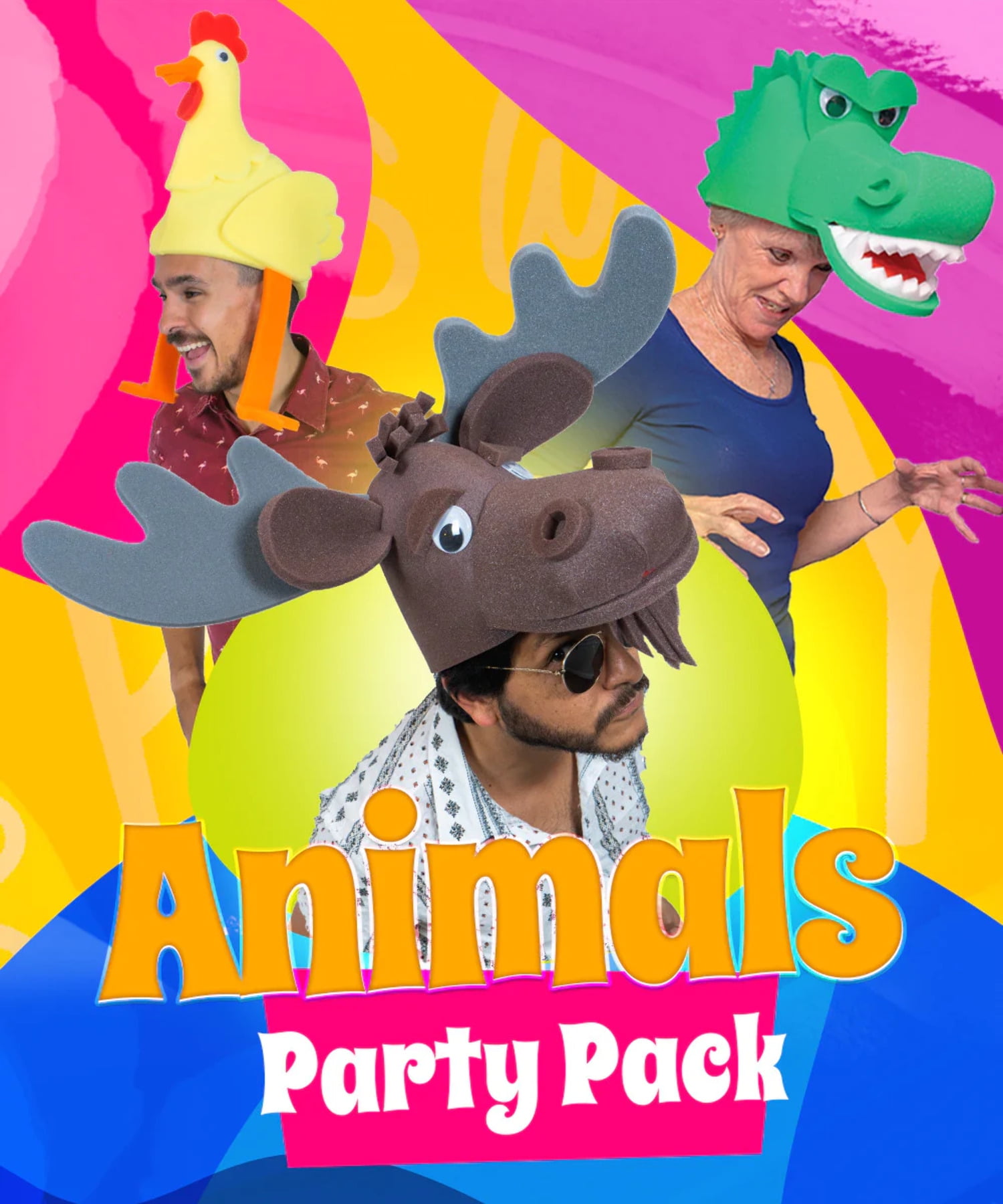 Foam Party Hats Animals Party Pack (20 Hats) Safari Animal Hat - Animal ...