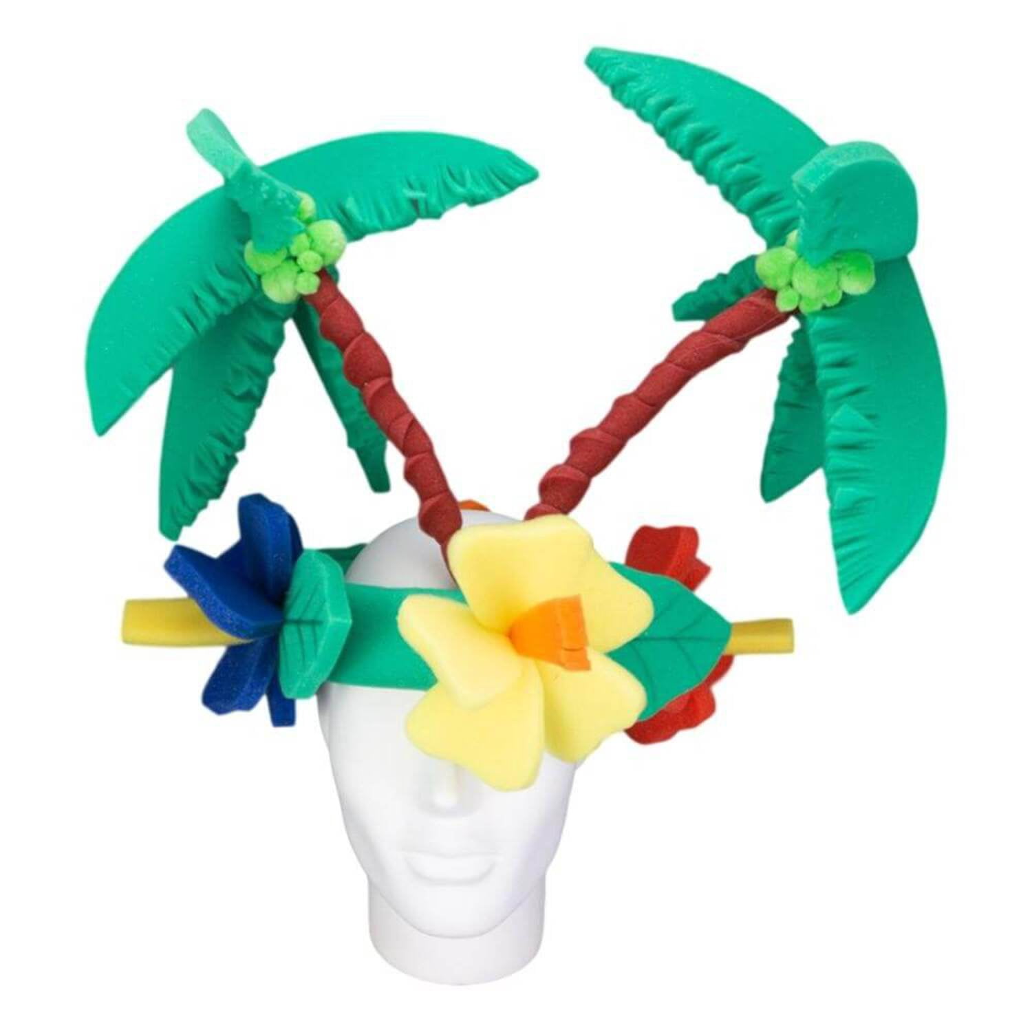 Foam Party Hats Coconut Tree & Flowers Hat - Beach Decor Hat - Marine ...