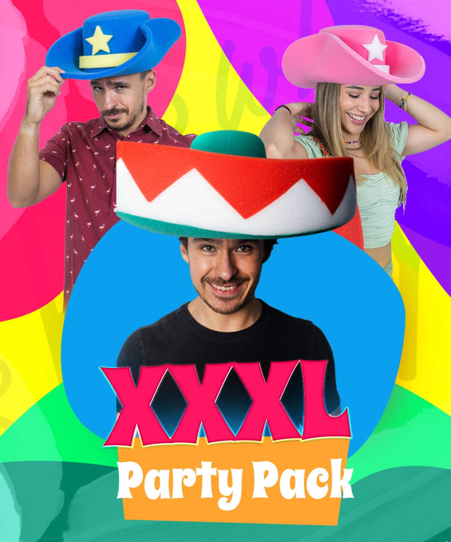 Foam Party Hats Ultimate XXXL Party Hats Pack (50 Hats & 50 Headbands ...