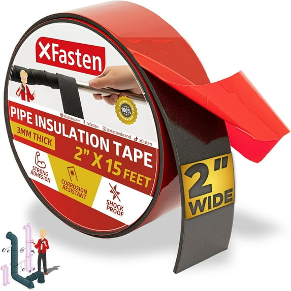 Foam Pipe Insulation Tape 2 Inch x 15 Feet Heavy-Duty AC Line ...