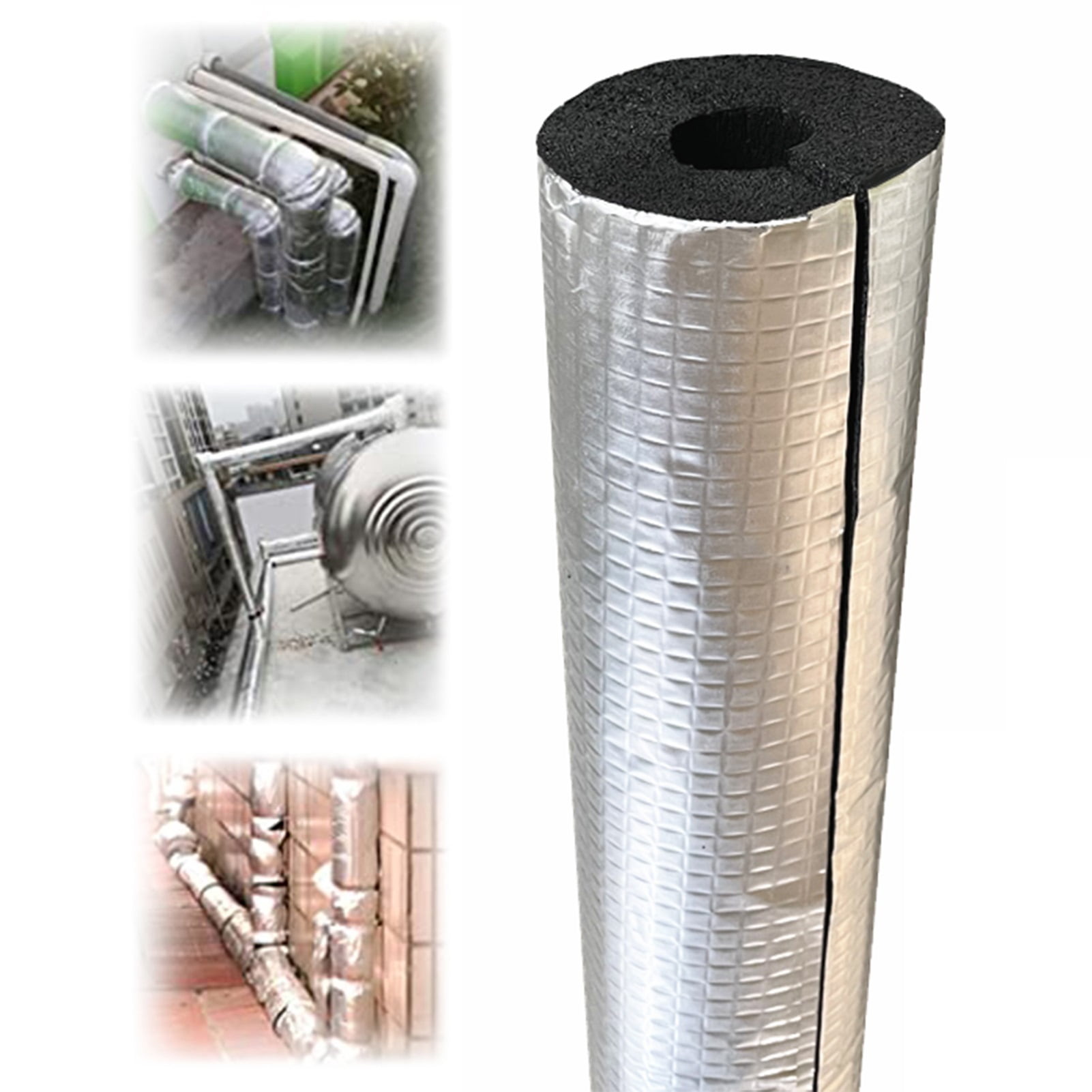 Foam Pipe Insulation Water Pipe Tubing Cover, Self Adhesive Foam Pipe Covers with Aluminum Foil ...