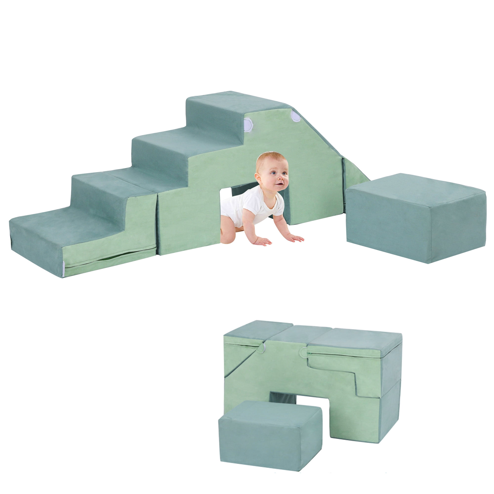 NAVINE Foam Play Set, Toddler Climbing Toys and Blocks, Soft Indoor ...