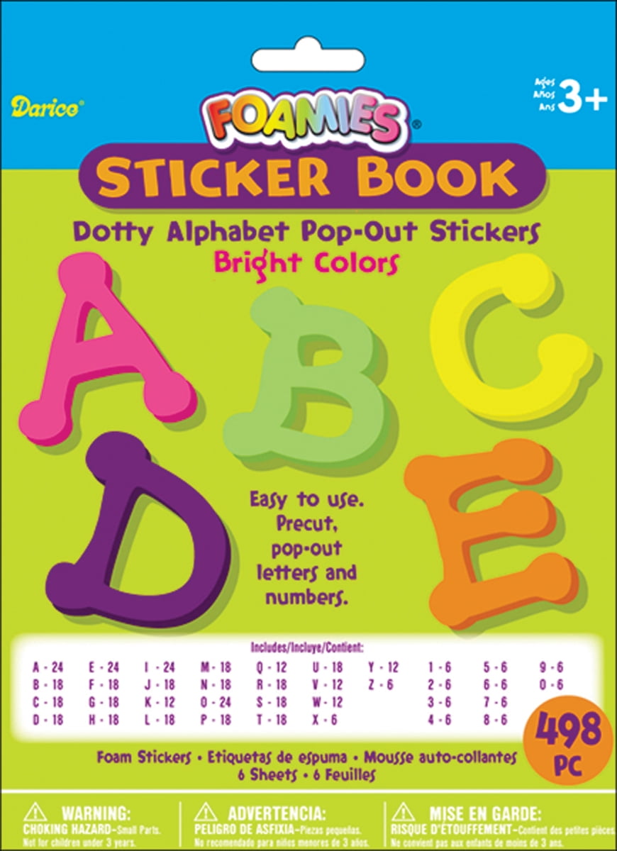 Foam Pop-Out Sticker Book 498/Pkg-Dotty Alphabet - Bright - Walmart.com