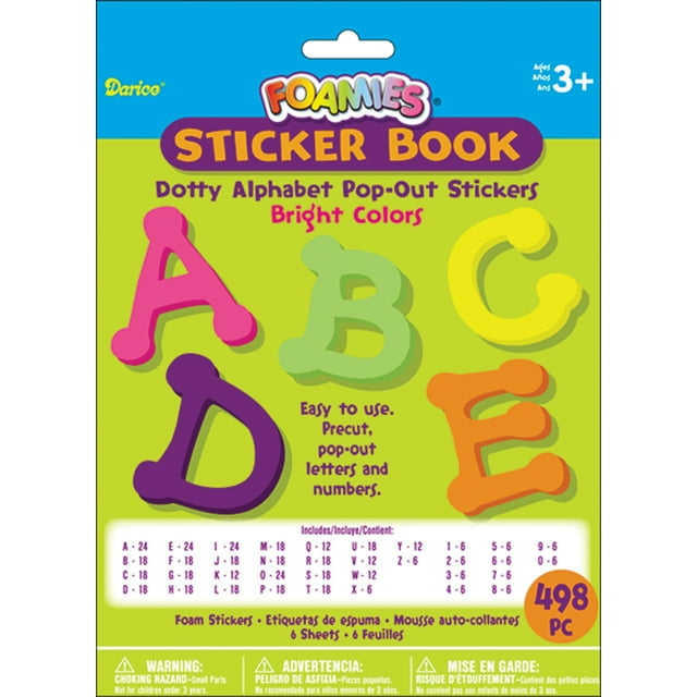 Foam Pop-Out Sticker Book 498/Pkg-Dotty Alphabet - Bright - Walmart.com