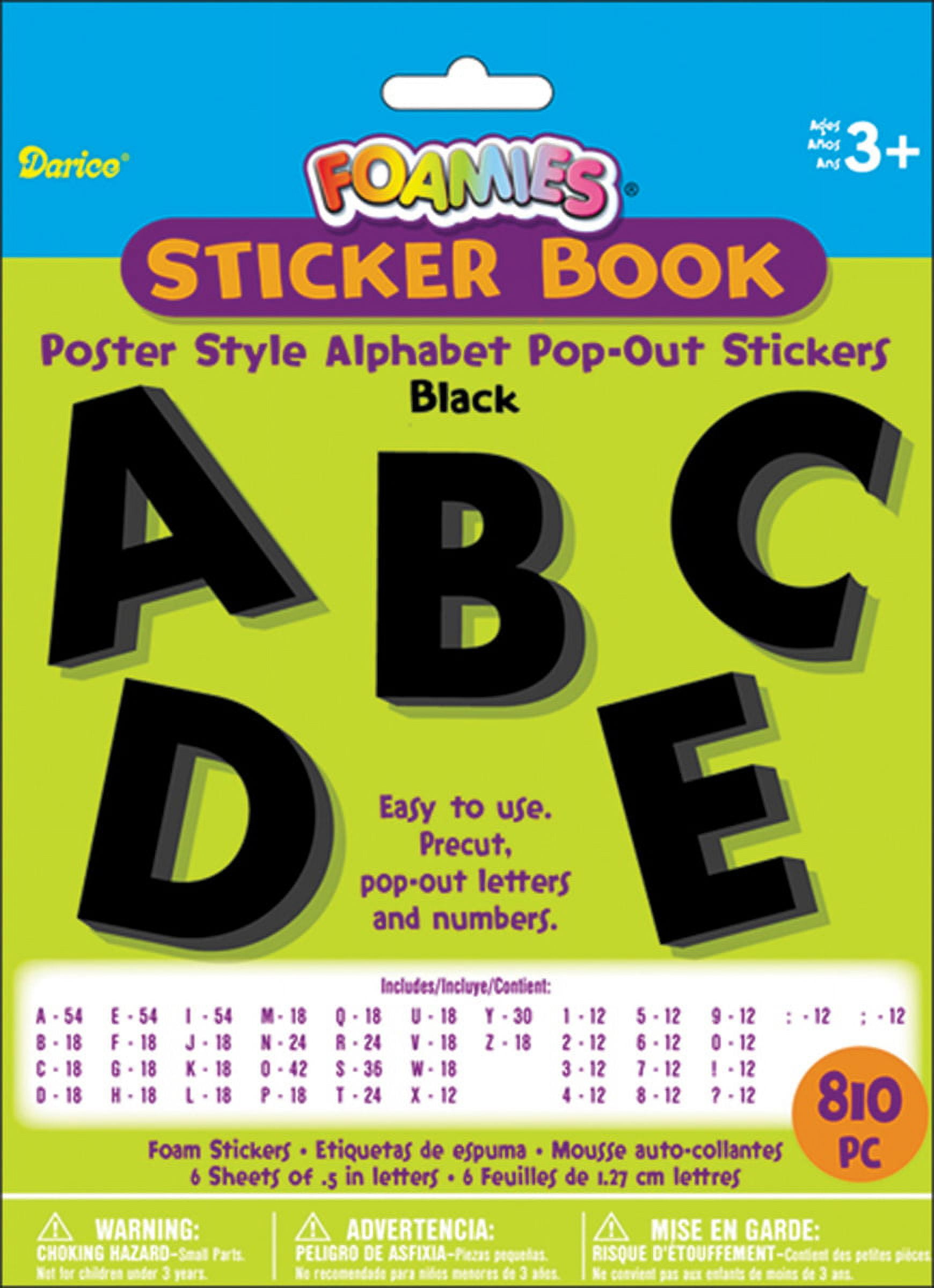 Foam Pop-out Sticker Book 810/pkg-poster Alphabet - Black - Walmart.com