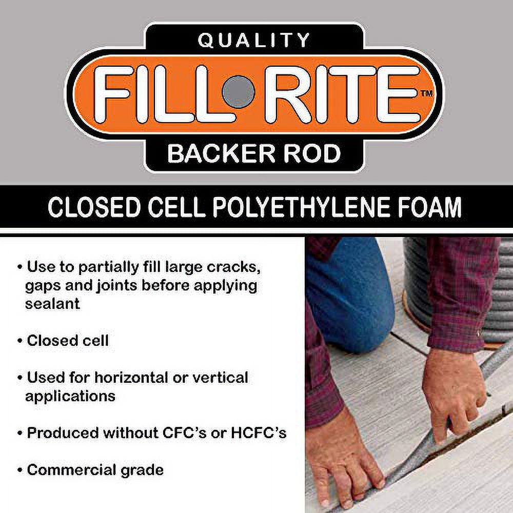 Foam Pre-Caulking Filler Rope Backer Rod Roll Bulk, 2500 Feet Length x ...
