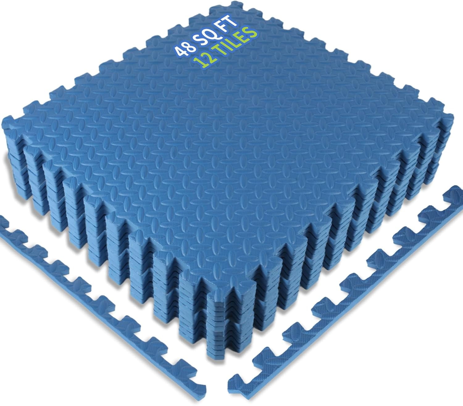 Foam Puzzle Mat, 12 Tiles 24" Floor Padding Tiles, 48 SQ. FT EVA Foam ...
