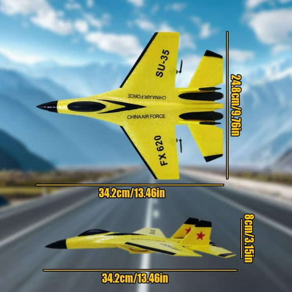 Foam RC Fighter Jet Gravity Glider - 360° Remote Control Plane with LED ...
