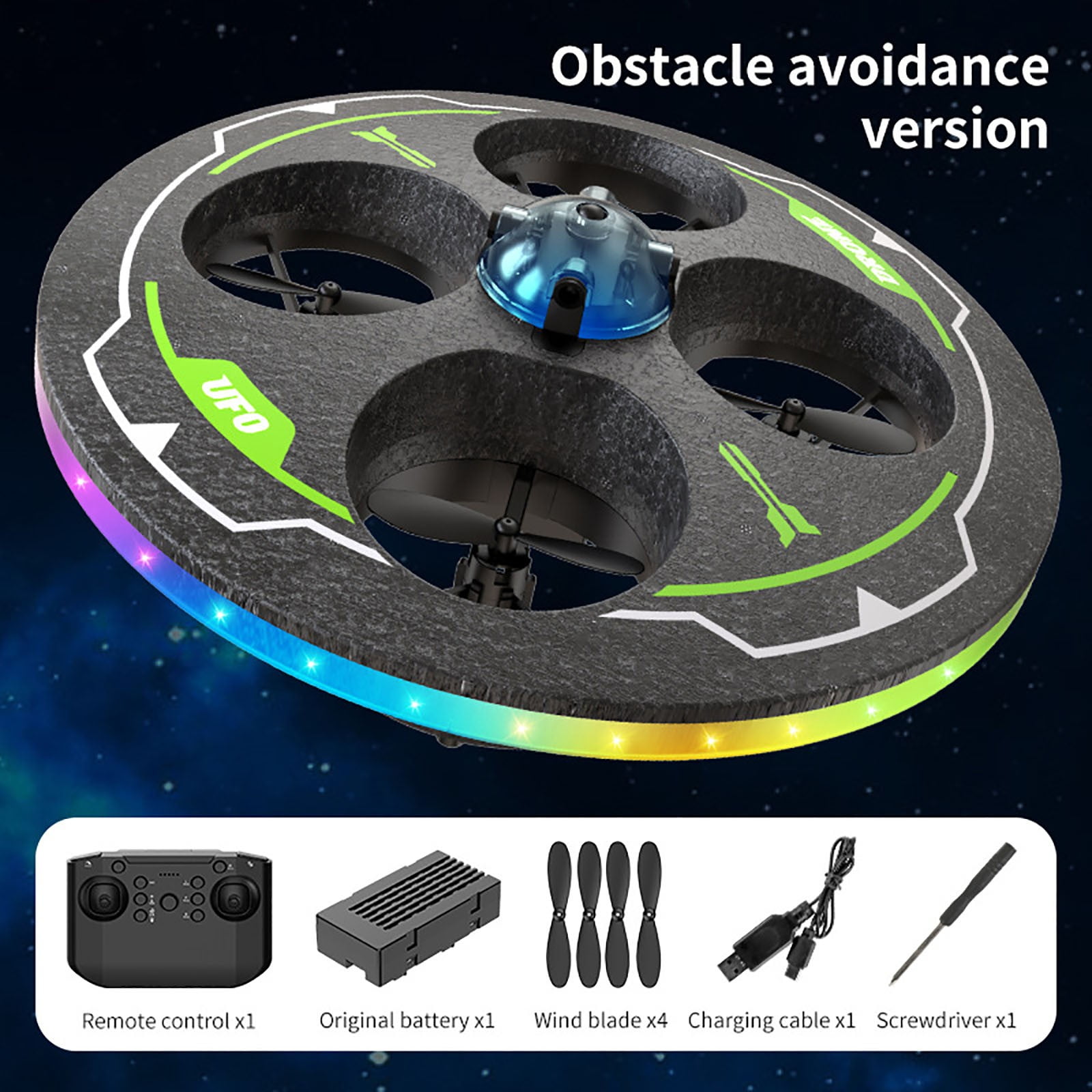 Foam RC Hover UFO W/Obstacle Avoidance Barometric Fixed Height ...