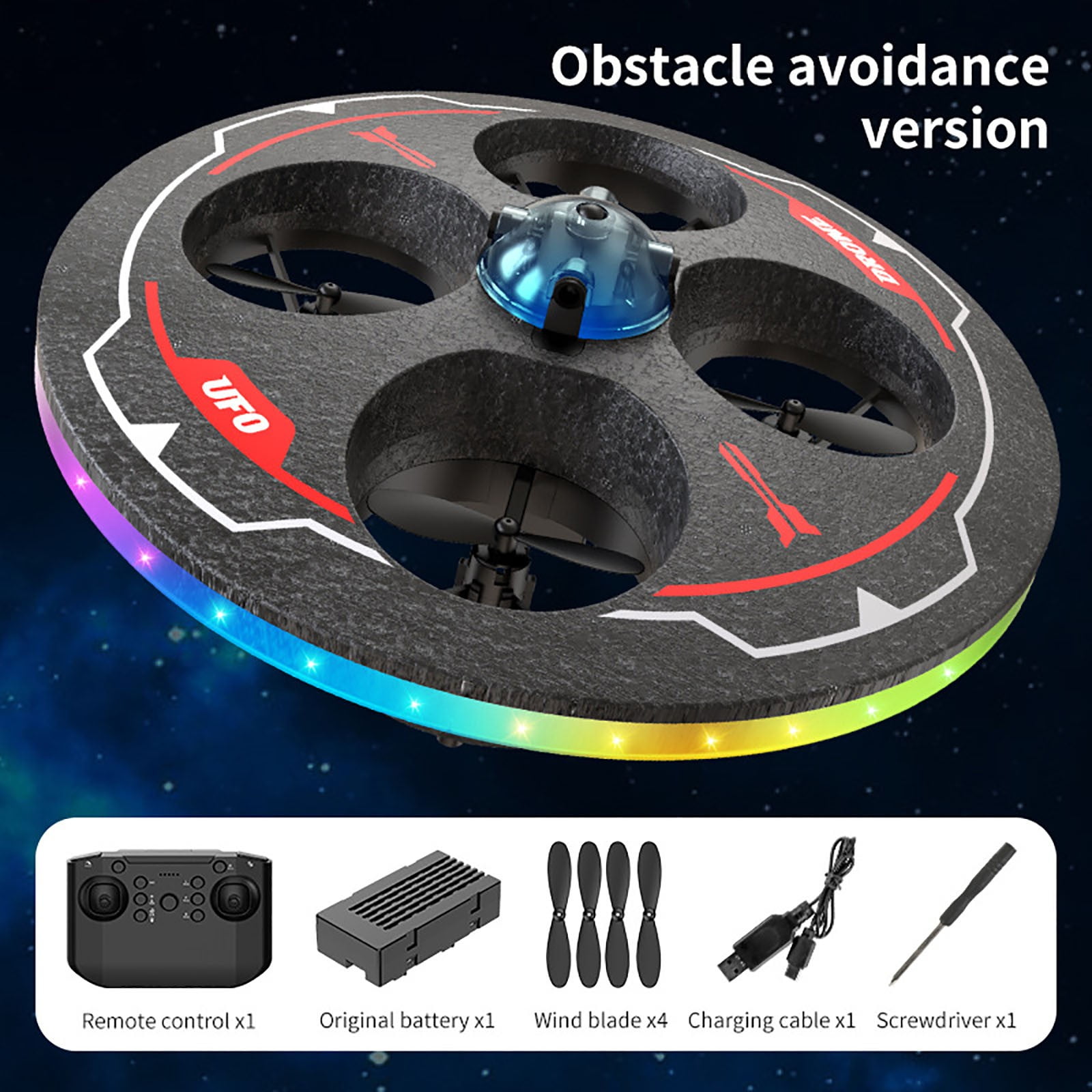 Foam RC Hover UFO W/Obstacle Avoidance Barometric Fixed Height ...