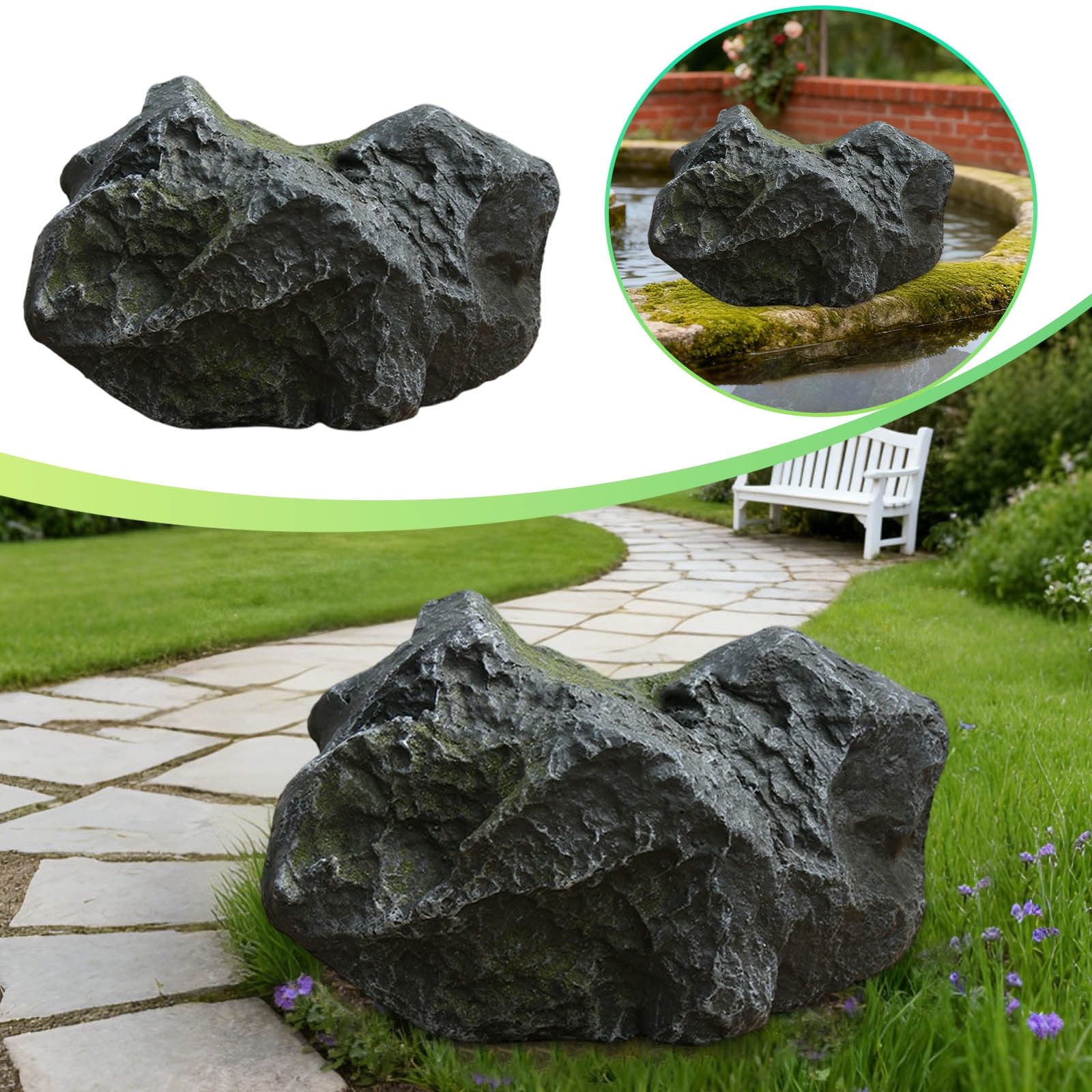 Foam Rock Cover for Courtyard Well and Outdoor Garden Decorative Stone ...