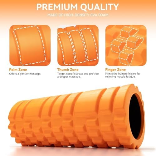 Foam Roller High Density 13" Patented Exercise Roller for Deep Tissue ...