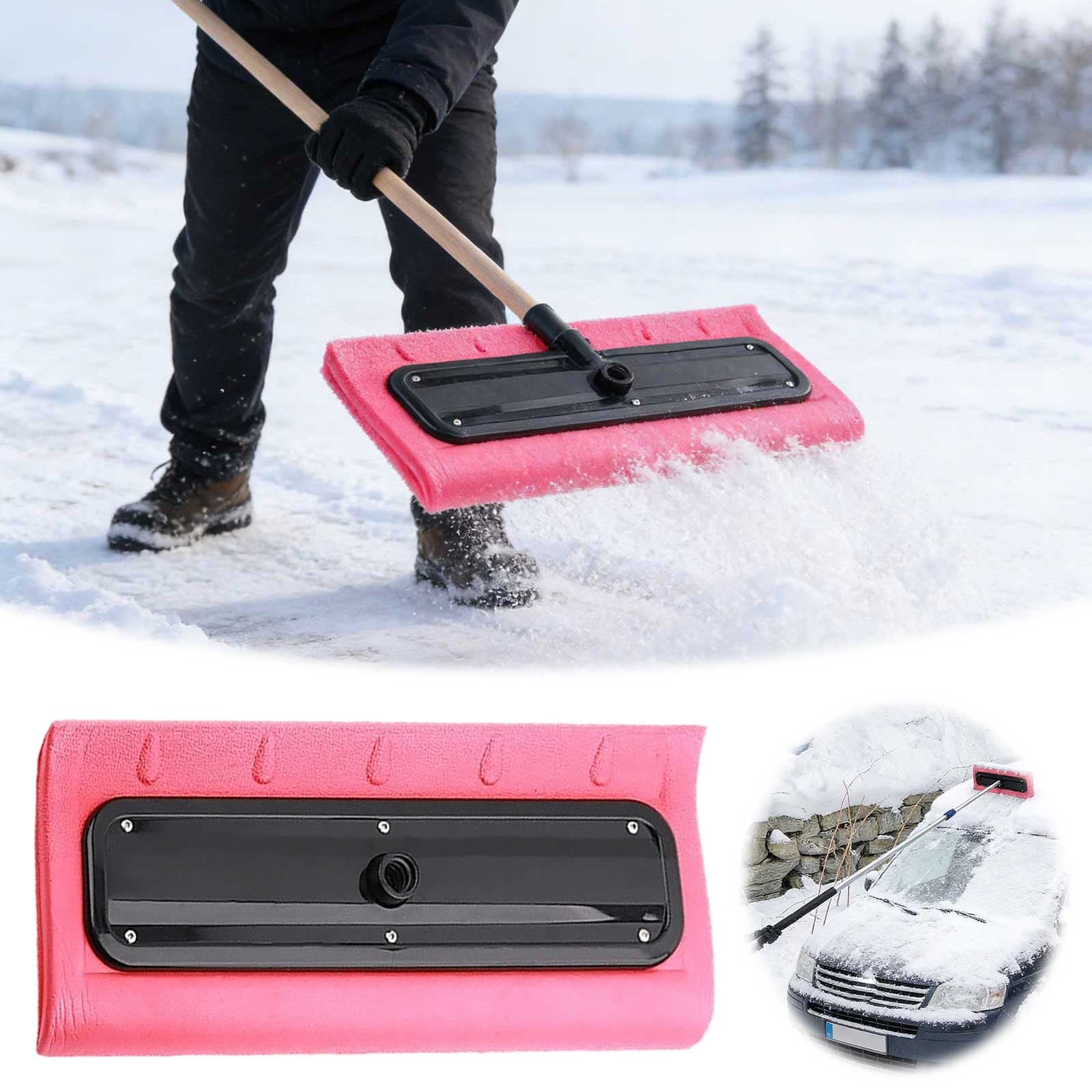Foam Snow Brush & Roof Snow Rake - Lightweight Durable Foam Head Snow ...