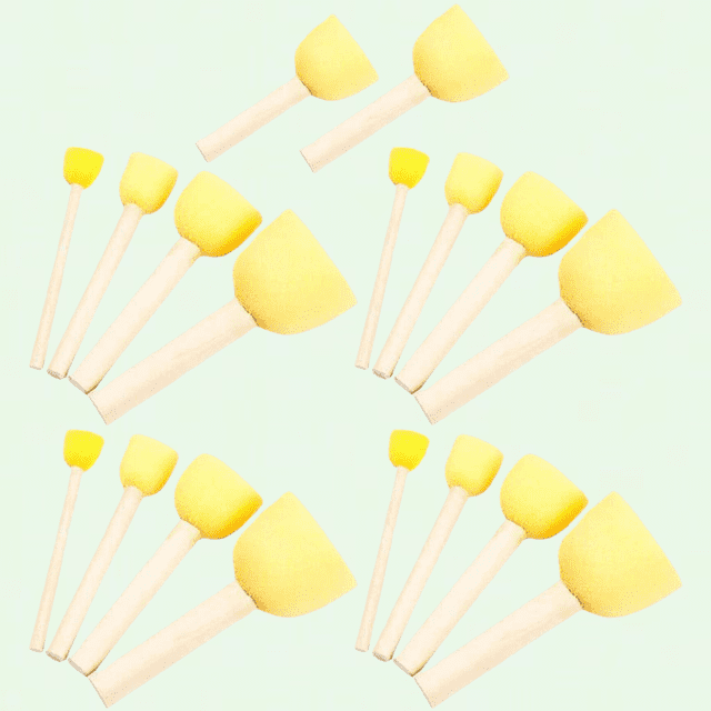 Foam Sponge Mushroom Head Sponge Stampers Set of 30, Wooden Handle ...