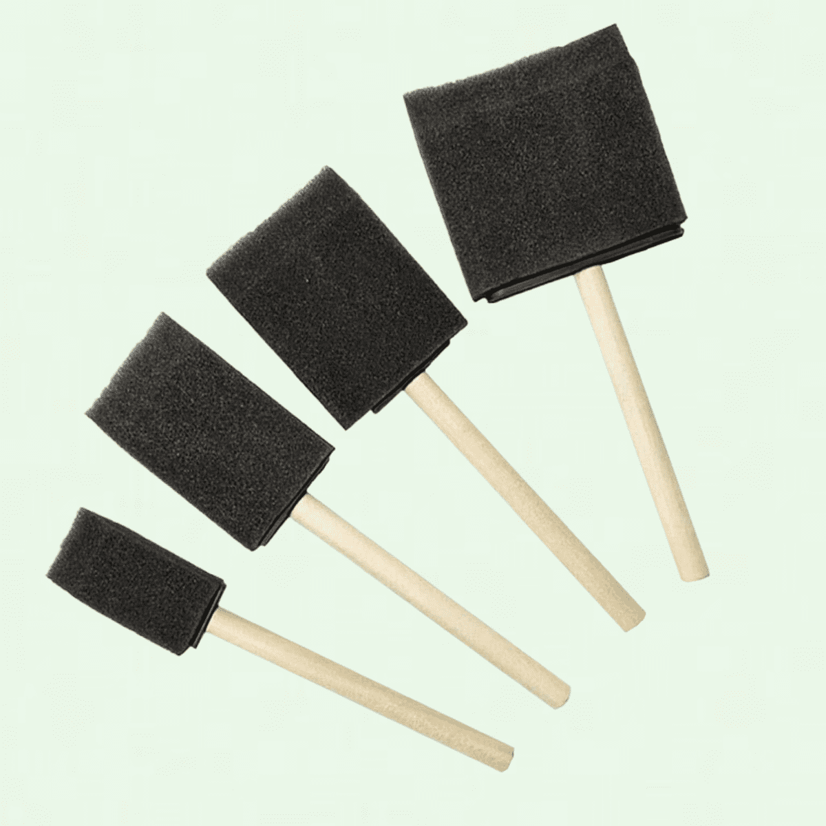 Foam Sponge Paint Brushes Set - 4 Different Sizes - Acrylic, Stains ...