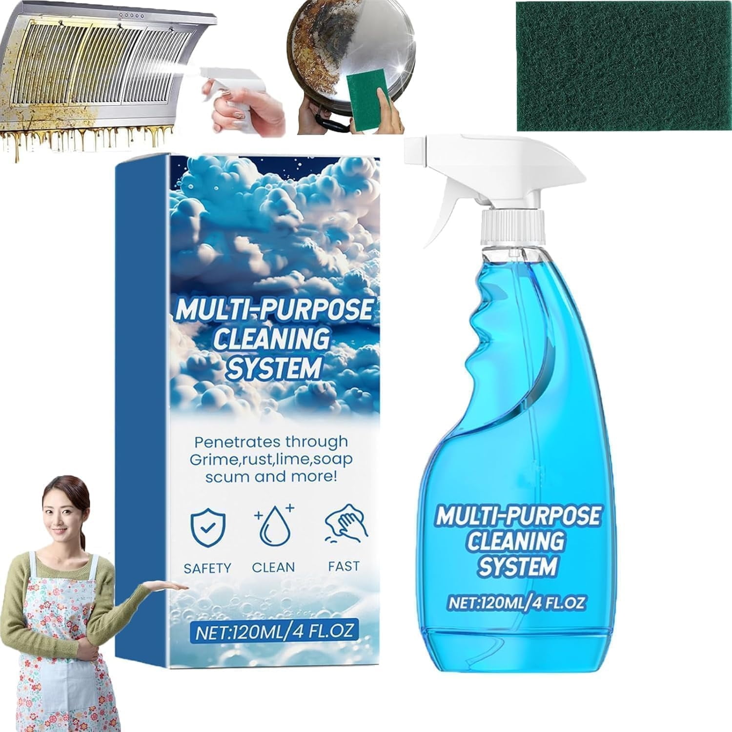 Foam Spray Tablets and Spray Bottle, Spray All Purpose Cleaner, Multi ...