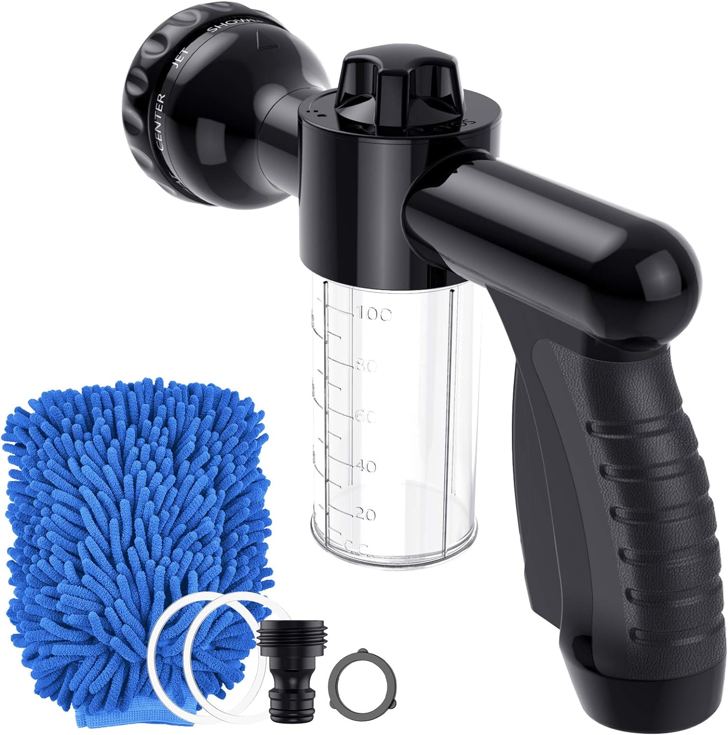 Foam Sprayer, Garden Hose Nozzle High Pressure 8 Spray Patterns Foam ...