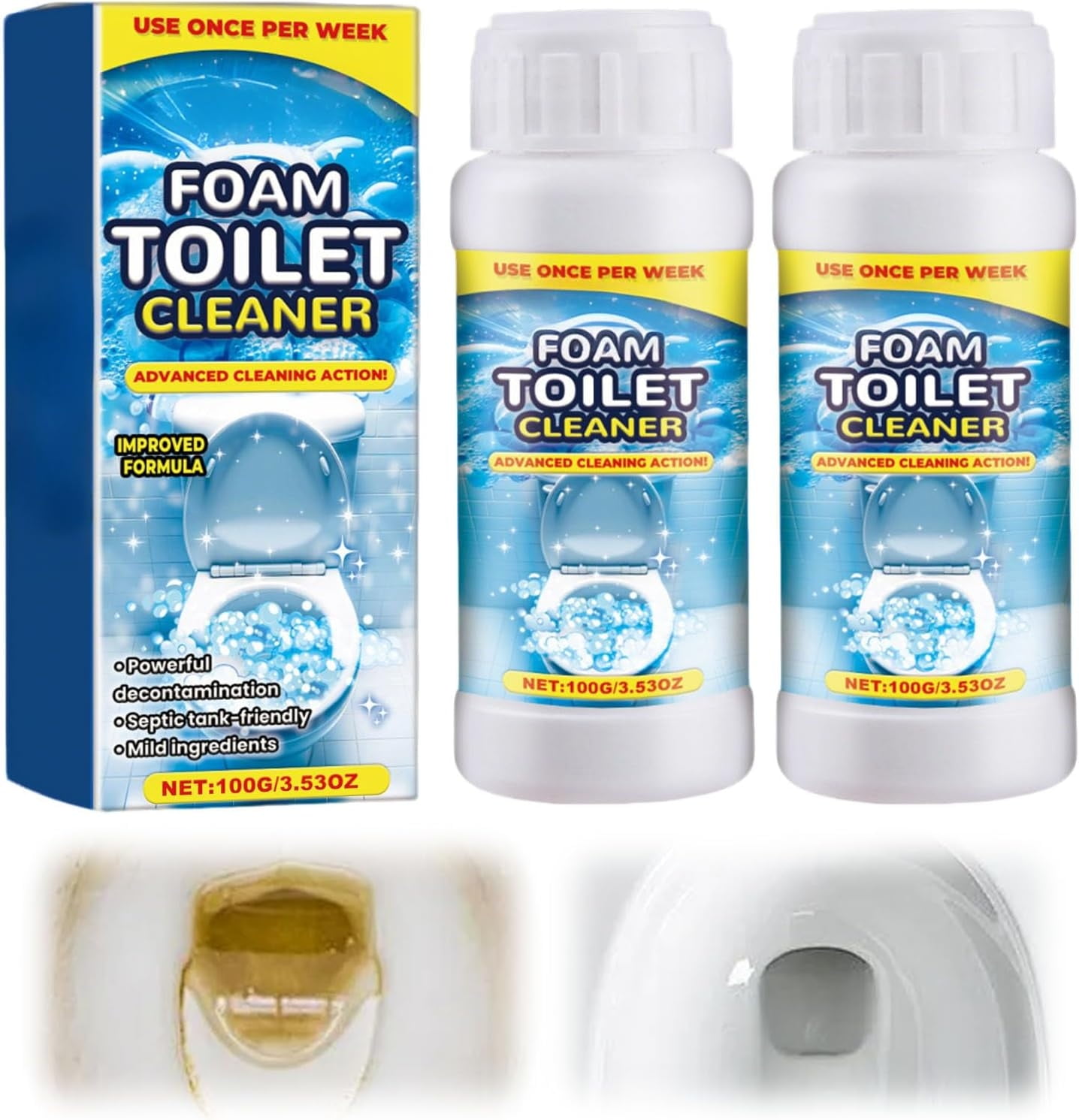 Foam Toilet Cleaner, 2025 New Powerful Toilet Bowl Cleaner, Advanced Septic Cleaner for Home ...