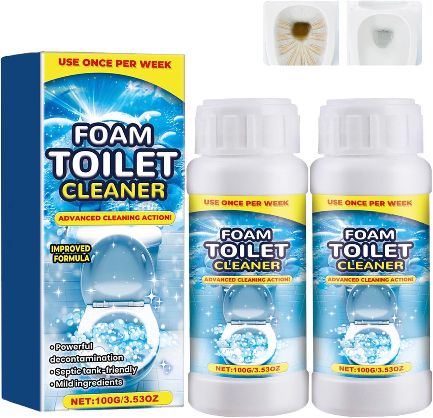 Foam Toilet Cleaner,New Powerful Toilet Bowl Cleaner,Advanced Bathroom ...