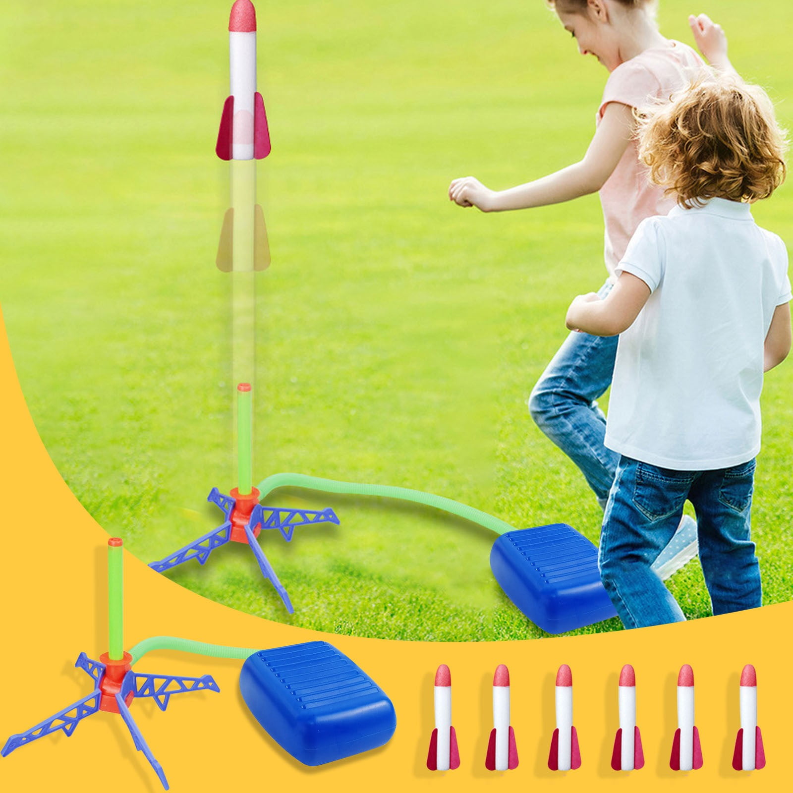Foam Toy Rocket Launcher for Kids - Outdoor STEM Science Toy with 6 ...