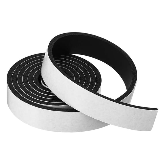 Foam Weather Stripping for Doors and Windows - 1-3/16" x 3/16" Black ...