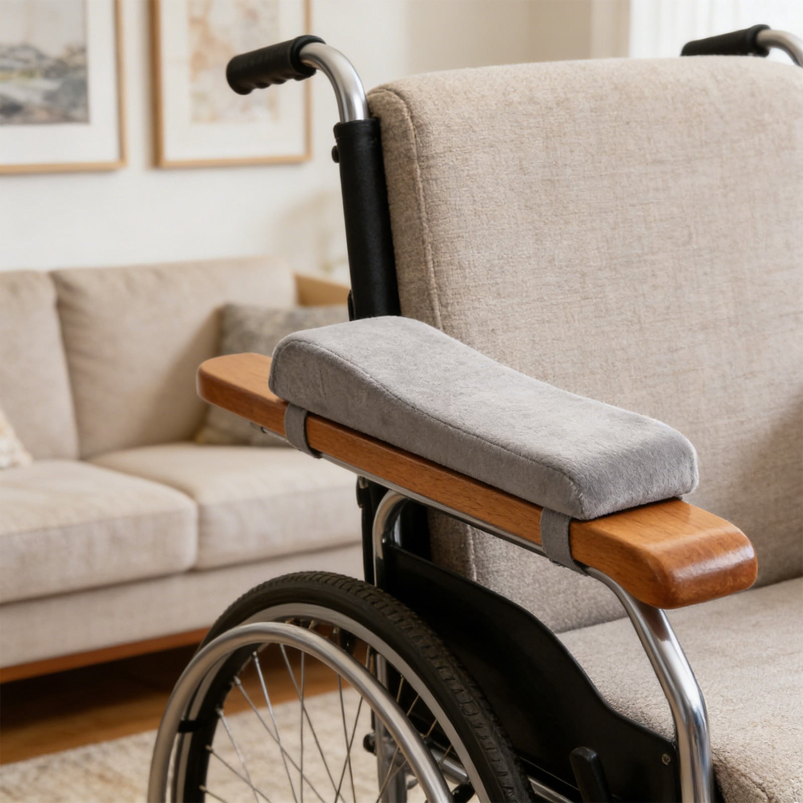 Foam Wheelchair Armrest Pads with Adjustable Straps, Pressure Relief ...