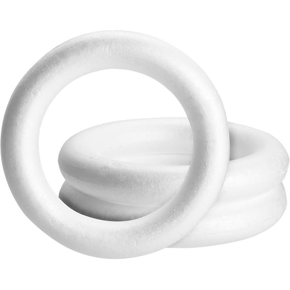 Foam Wreath Form - 12 x 12 x 2 in, Pack of 3, White - Foam Wreath Ring ...