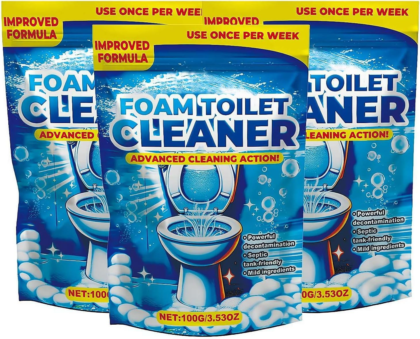 Foam coverage: Rich foam, fully covering the inner wall of the toilet ...