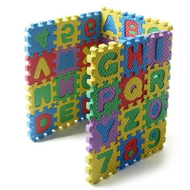 IFNWSV Kids Foam Play Mat 36pcs Number Alphabet Puzzle 4.72x4.72 Inch ...