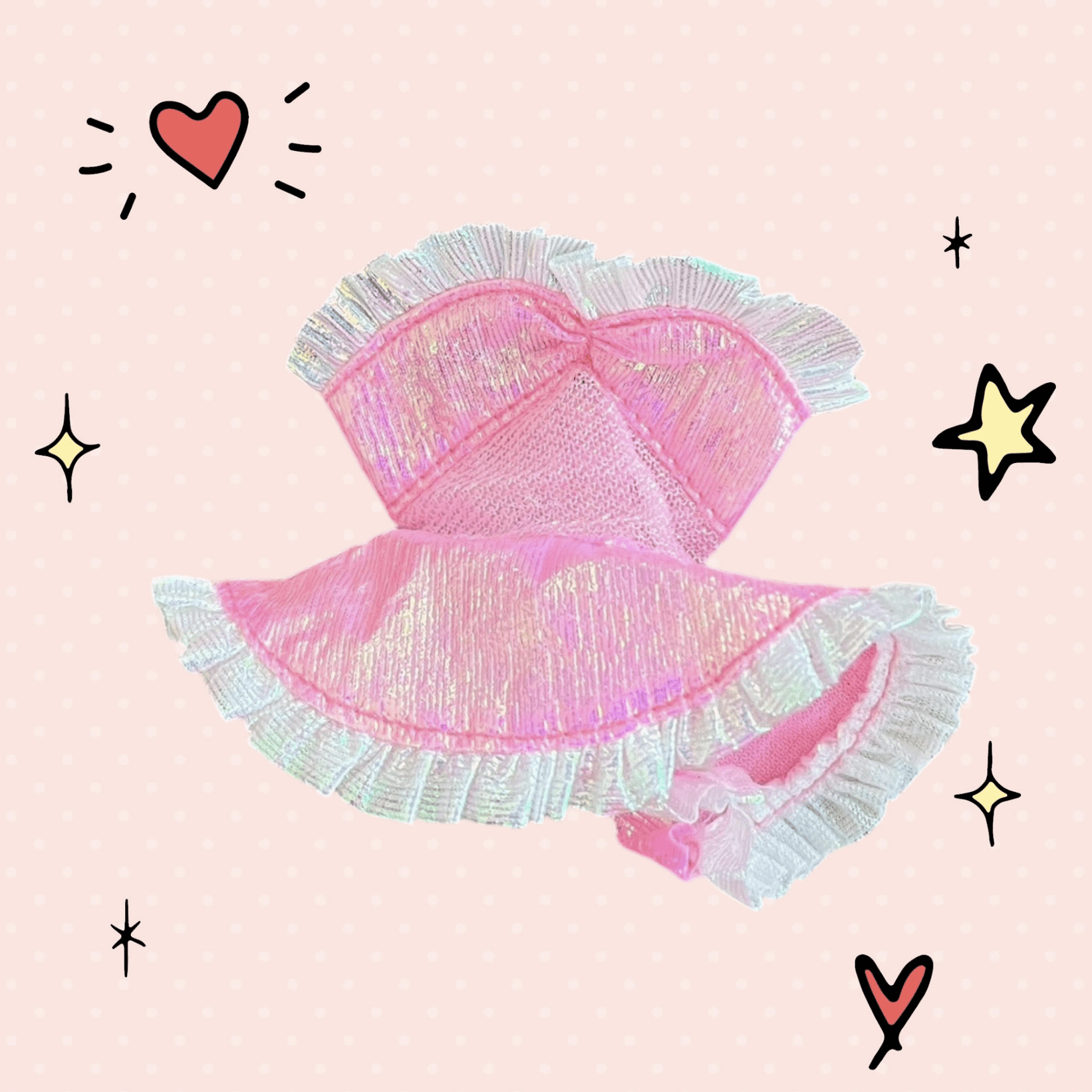 Foam n Color, Pink Iridescent Dress VTG Doll Clothes, #14457 1995 LOL ...