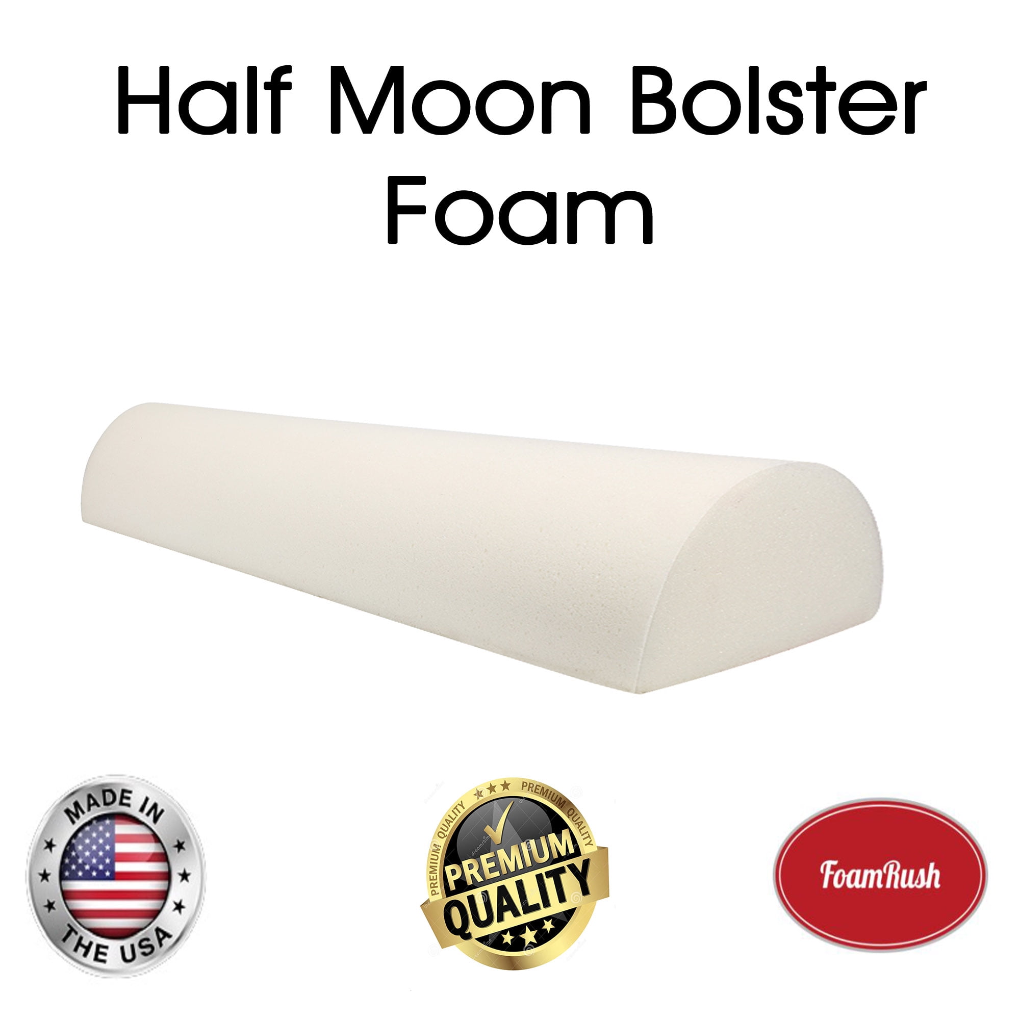 FoamRush 3" Height x 6" Diameter x 24" Length High Density Half Moon ...