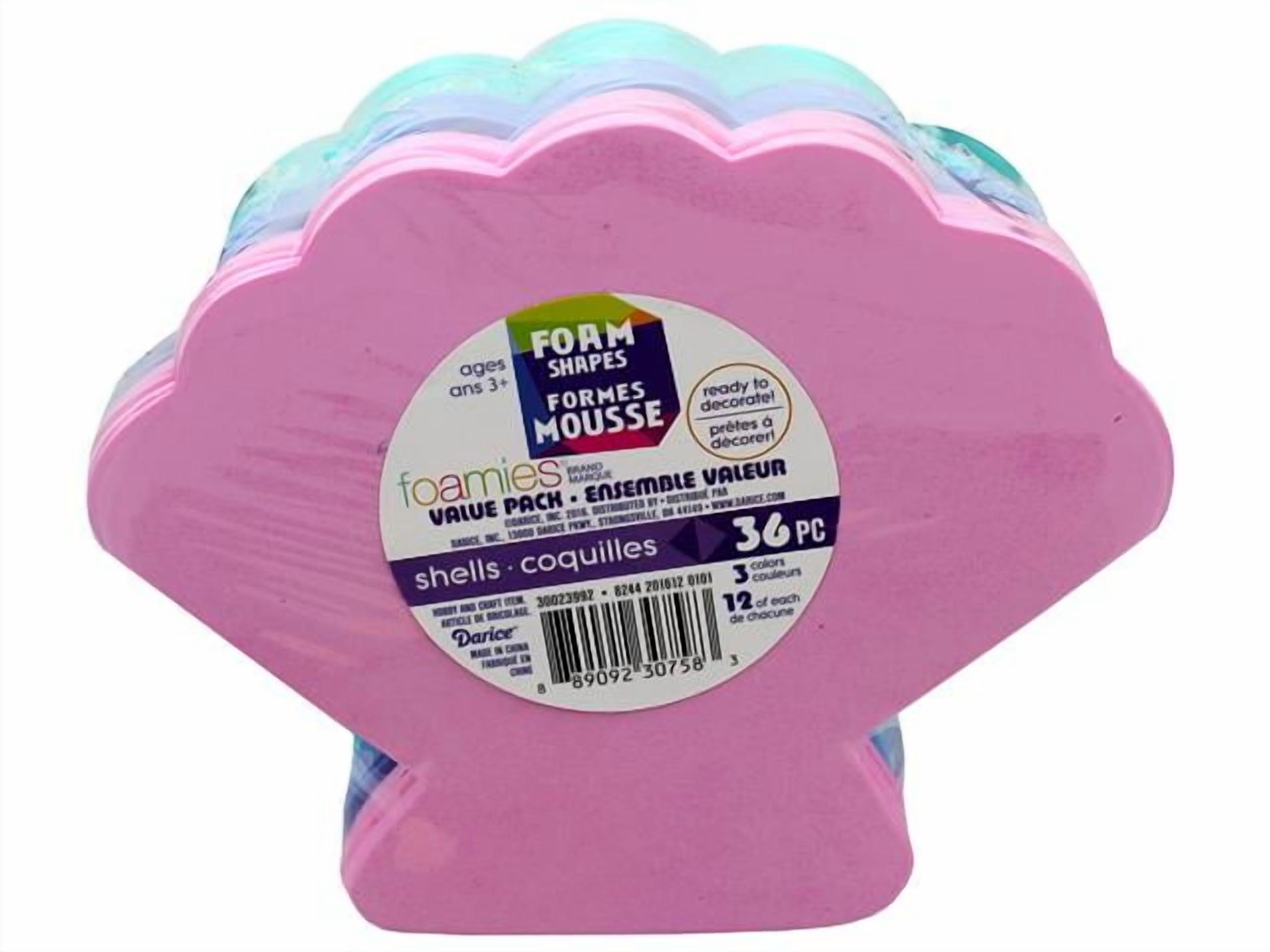 Foamies Foam Shell Shapes: Assorted Colors, 6.5 inches, 36 pack ...