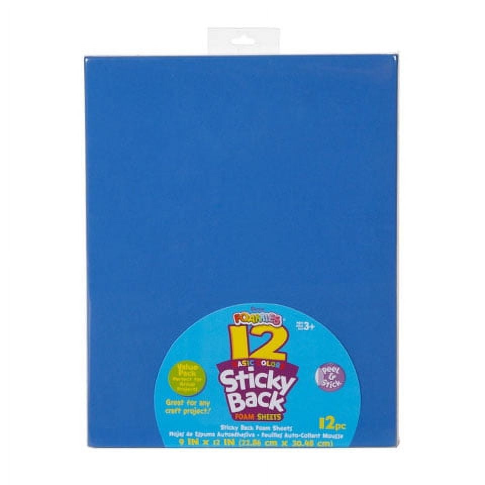 Foamies Sticky Back Sheets - Basic Colors - 9 x 12 in - 12 pcs ...