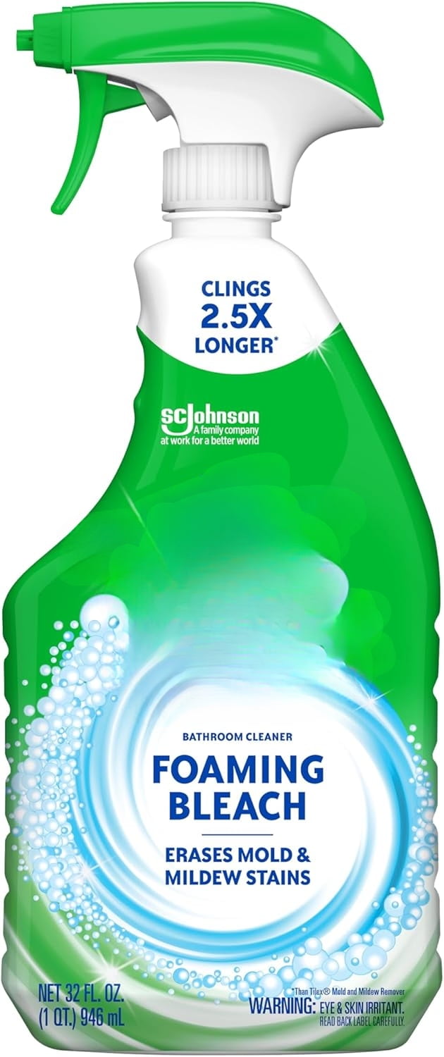 Foaming Bleach Bathroom & Shower Cleaner Disinfectant Spray, Helps ...