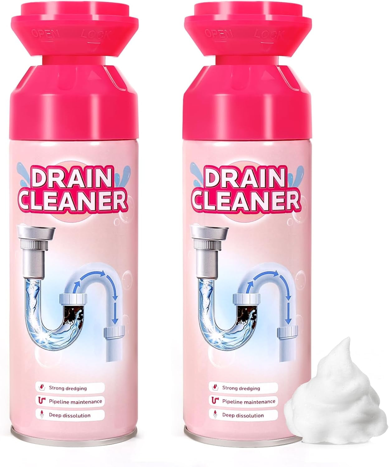 Foaming Drain Cleaner Clog Remover: Sink Cleaner Pipe Clogged Opener ...