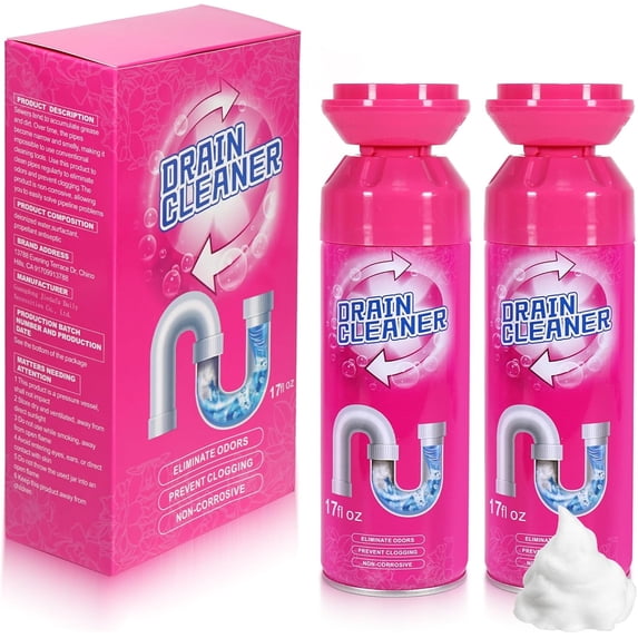 Foaming Drain Cleaner, Sink Cleaner and Deodorizer, Drain Clog Remover ...