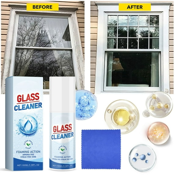 Foaming Glass Cleaner Spray for Streak Free Shine and Effortless Window ...