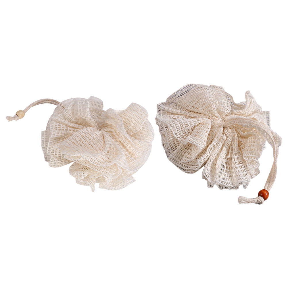 Foaming Net Loofah 2 Pcs Bath Shower Puff Sponge for Body Exfoliator ...