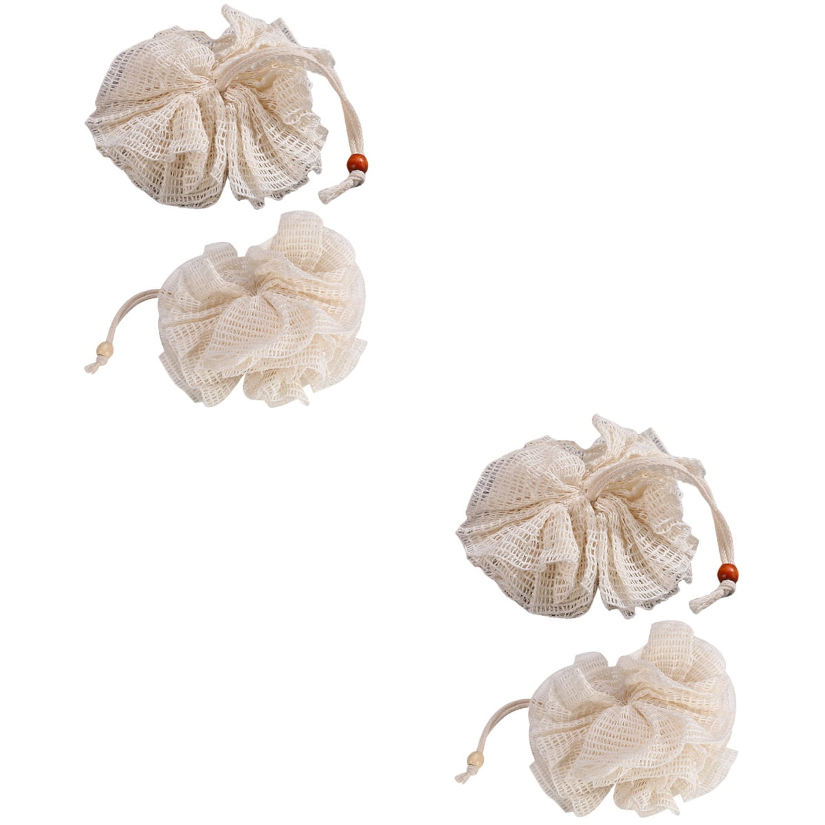 Foaming Net Loofah Bath Sponge Shower Scrubber 4 Pcs Flower Sponges ...