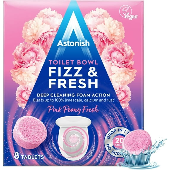Foaming Pink Peony Toilet Bowl - Deep Cleaning Limescale, Calcium ...