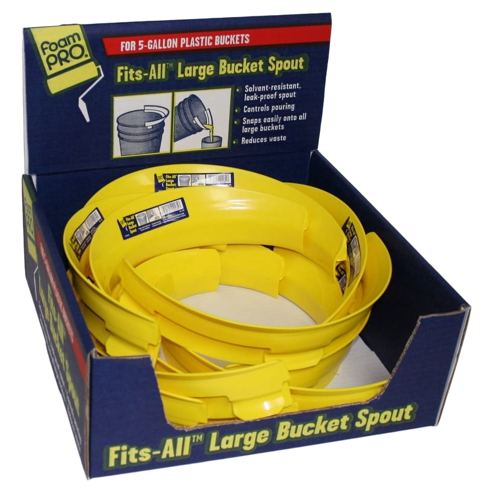 Foampro Paint Can Pourer Spout Fits-All 5-Gallon Buckets - Plastic ...